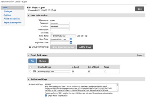 ssh key authentication control center user guide