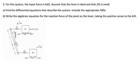 for this system the input force is fa t assume