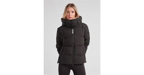 Jacket Ez Boxed Racer Hooded Puffer Coat In Gray Lyst