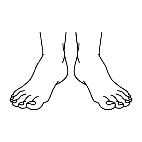 Contorno De Dibujos Animados Vectoriales Vista Superior Del Pie