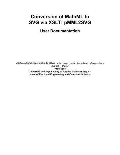 Conversion Of Mathml To Svg Via Xslt Pmml Svg Sourceforge