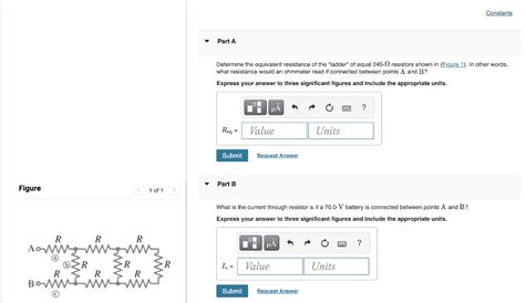 Solved Constants Part A Determine The Equivalent Resistance Chegg