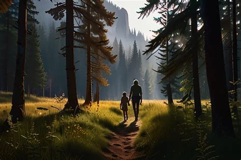 Mother And Son Bonding Outdoors Aigenerated Premium Ai Generated Image