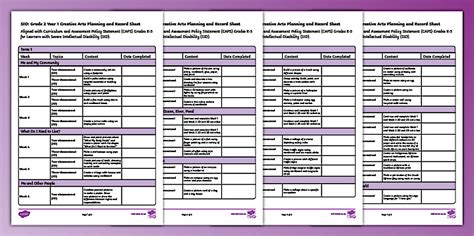 Sid Grade 2 Year 1 Creative Arts Planning And Record Sheet