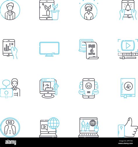 Email Engine Linear Icons Set Inbox Drafts Sent Compose