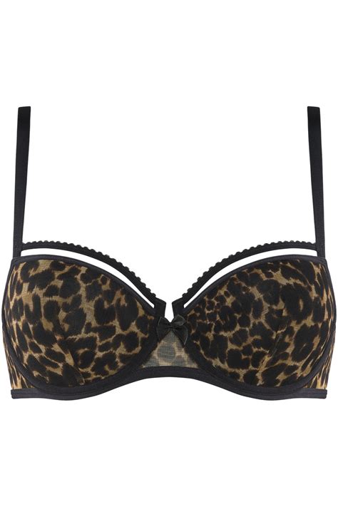 Peekaboo Plunge Balcony Bra Leopard Print Marlies Dekkers Lingerie
