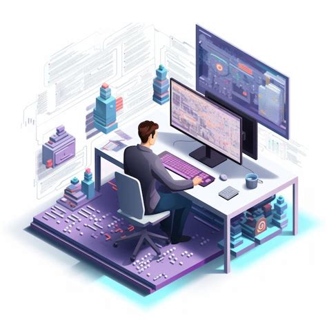 premium ai image codecraft a dynamic flat isometric illustration of
