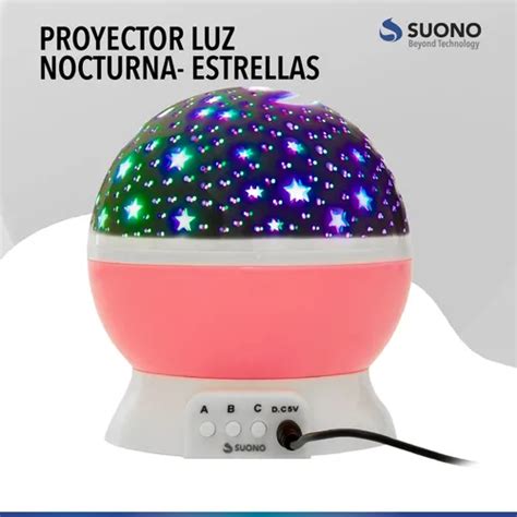Velador Proyección Estrellas Y Luna Luz De Noche Giratorio En Venta En