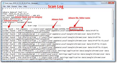 how to check scan logs of adware removal tool adware removal tool