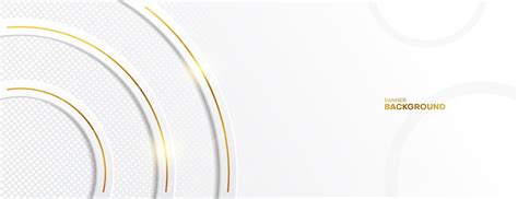하프톤 추상 디자인으로 고급스러운 흰색과 금색 배너 배경 프리미엄 벡터