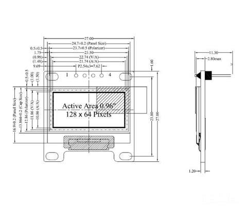 4pcs I2c Oled Inch Oled Display Module Iic Ssd1306 128 64 48 Off