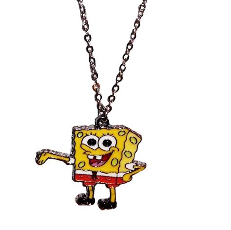 Spongebob Squarepants Metal Pendant With Enamel Finish 17 Chain