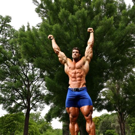 Muscular Tall Giant Hung Flexing Hyper Muscular Tall