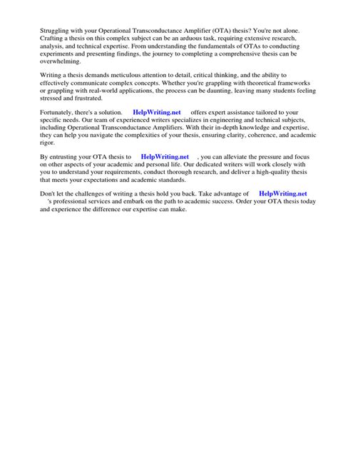 Operational Transconductance Amplifier Thesis Pdf Operational Amplifier Amplifier