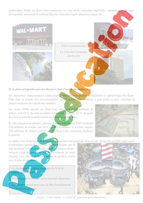 Etats Unis Dans La Mondialisation Cours 4ème Géographie Cycle 4