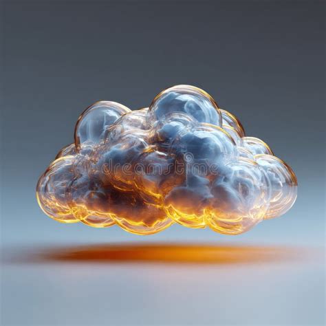 Abstract Glass Cloud With Golden Light Stock Illustration