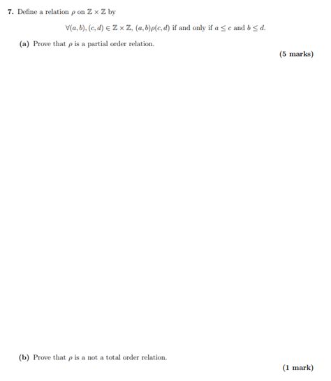 solved 7 define a relation p on z x z by a prove that p