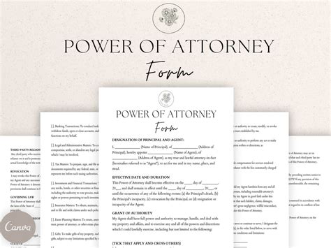 Power Of Attorney Poa Form Editable General Power Of Attorney
