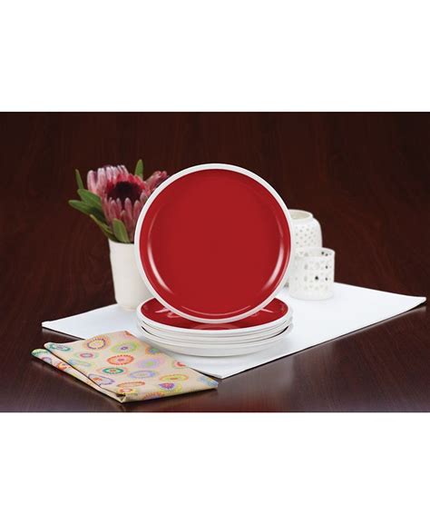 Rachael Ray Dinnerware Rise 4 Piece Red Stoneware Salad Plate Set Macys