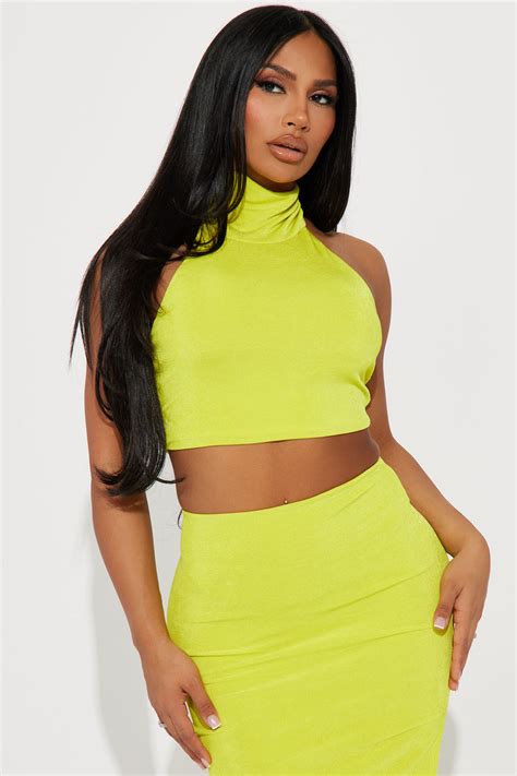 Same Girl Slinky Skirt Set Lime Fashion Nova Matching Sets