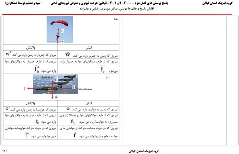 جواب تمرین های فصل ۲ فیزیک دوازدهم ریاضی Pdfپرسش و فعالیت