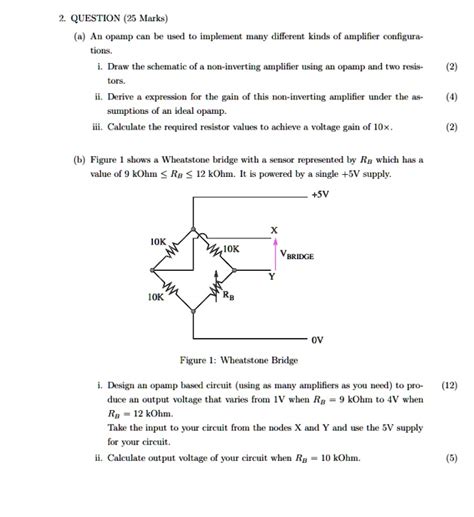 2 Question 25 Marks A An Opamp Can Be Used To Implement Many Different