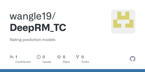Github Wangle Deeprm Tc Rating Prediction Models