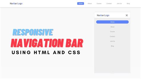 How To Create Responsive Navigation Bar Using Html And Css Youtube