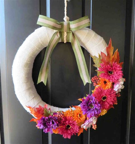DIY Interchangeable Fall Wreath Decor By The Seashore