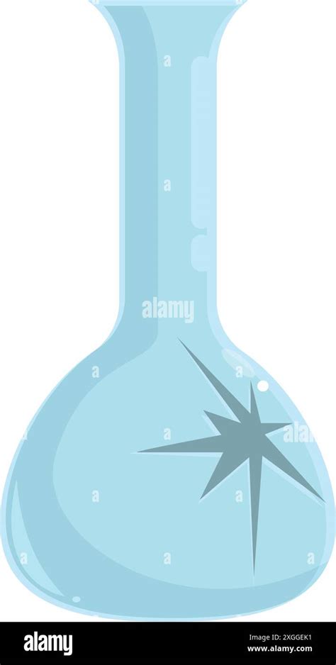 Cartoon Drawing Of A Chemistry Flask With A Large Crack Illustrating A