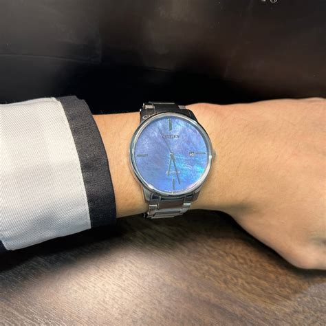 [pre Owned]citizen Eco Drive Bm7520 88n Blue Mother Of Pearl Men Watch