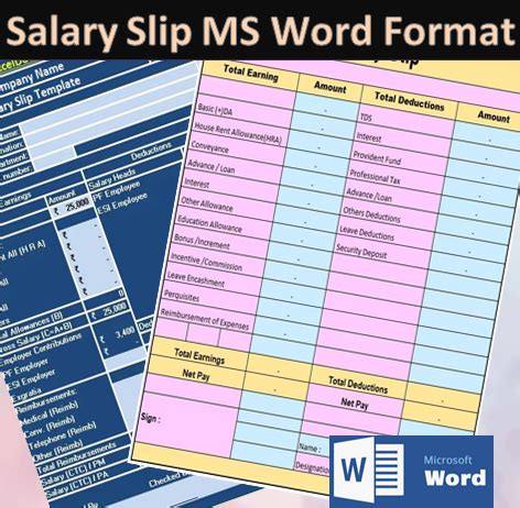 Sample Salary Slip Format In Word Templates Artofit