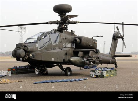 An Raf Apache Helicopter On The Tarmac At Raf Benson In Oxfordshire
