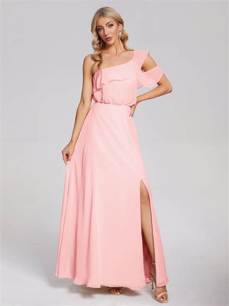 Paislee One Shoulder Split Chiffon Bridesmaid Dresses