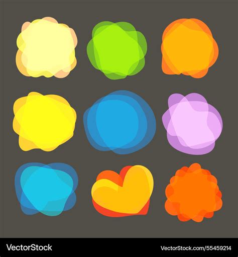 Different Color Blobs Clip Art Elements Collection