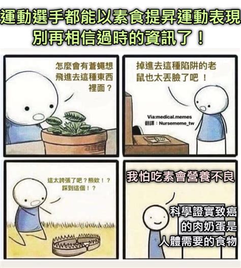 科學證實致癌 的肉奶蛋是 人體需要的食物 我怕吃素會營養不良 運動選手都能以素食提昇運動表現 別再相信過時的資訊了！
