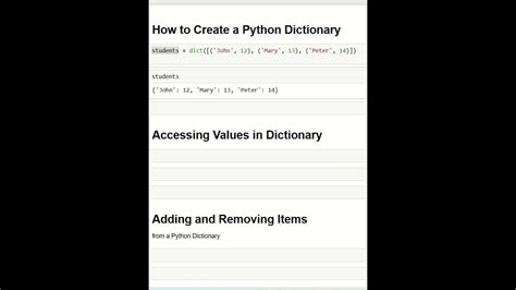 Python Dictionary Part 1 Shorts Youtubeshorts Pythonprogramming