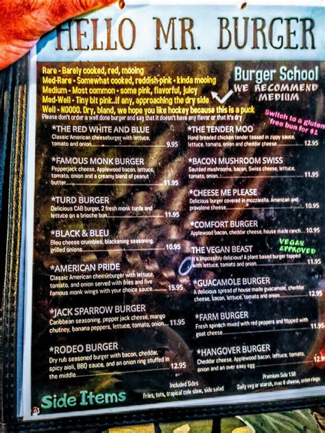 Menu At The Grumpy Monk Carolina Forest Restaurant Myrtle Beach