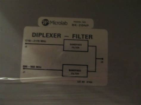 Microlab Fxr 698 960 1710 2170 Mhz Weatherproof Diplexer Bk 20np