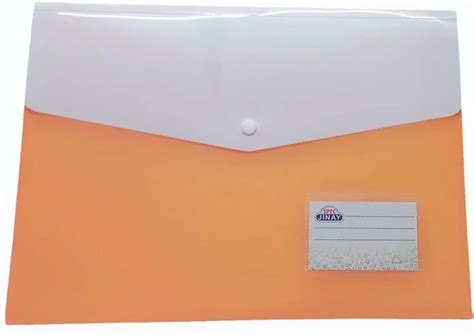 Plastic Colored Button File Folder Orange A4 At Rs 22piece In New