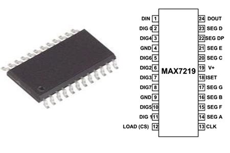 MAX7219 LED Display Drivers Datasheet Pinout And Schematic