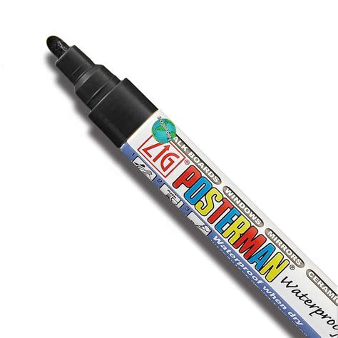 Black Waterproof Medium Bullet 2mm Tip Marker By Zig Posterman