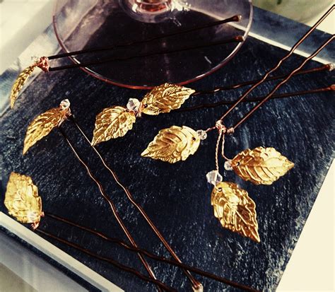 Gold Leaf Hair Pins Goddess Hair Grips Goddess Costume Summer Party