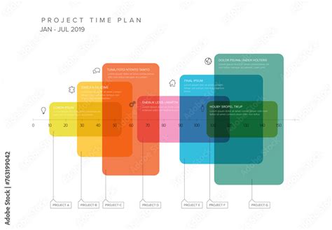 Project Symetric Timeline Gantt Graph With Overlay Blocks Stock Template Adobe Stock