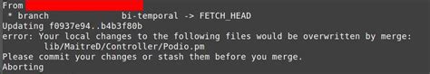 How Do I Ignore An Error On Git Pull About My Local Changes Would Be Overwritten By Merge