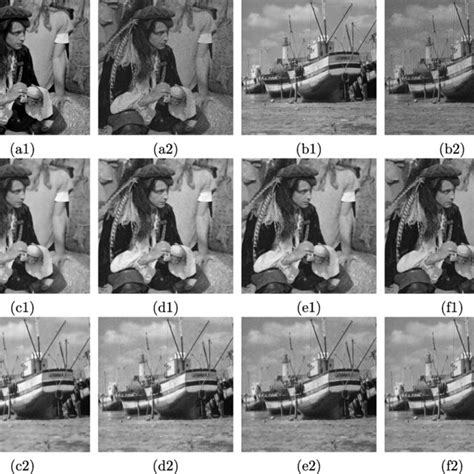 recovered results by four different models on grayscale images