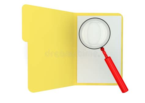 Open Folder With Magnifying Glass Stock Illustration Illustration Of