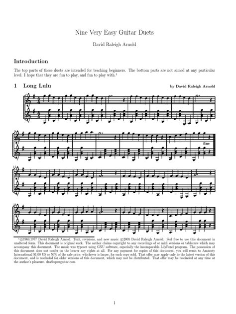 9 Very Easy Guitar Duets Gtr Pdf Pdf Entertainment General