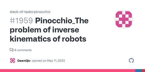 Pinocchiothe Problem Of Inverse Kinematics Of Robots · Issue 1959