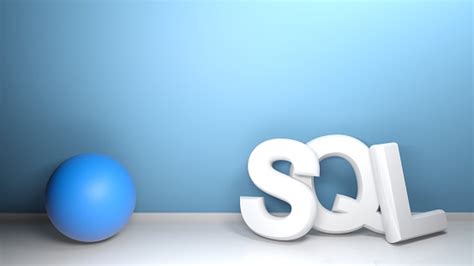 파란색 구형3d 렌더링을 사용 하 여 파란색 벽에 Sql 흰색 3d 쓰기 3차원 형태에 대한 스톡 사진 및 기타 이미지 3